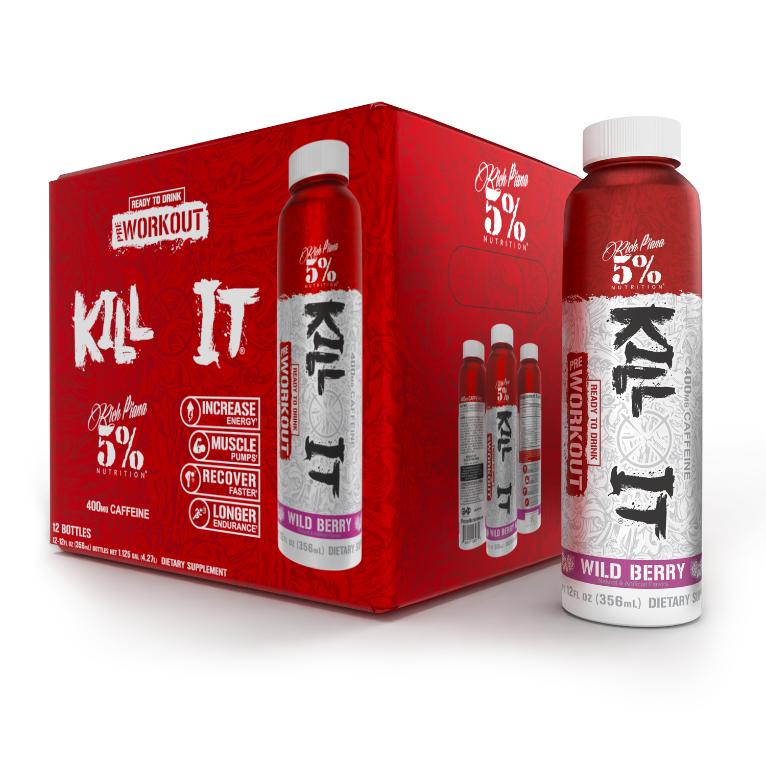 Kill It RTD Ready-to-Drink Pre-Workout with 10g Glycerine + 4g ...