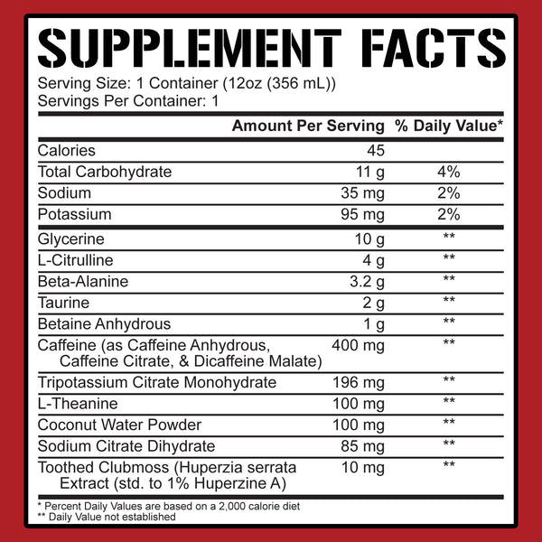 Kill It RTD Pre-Workout | 10g Glycerine + 4g Citrulline + 400mg ...