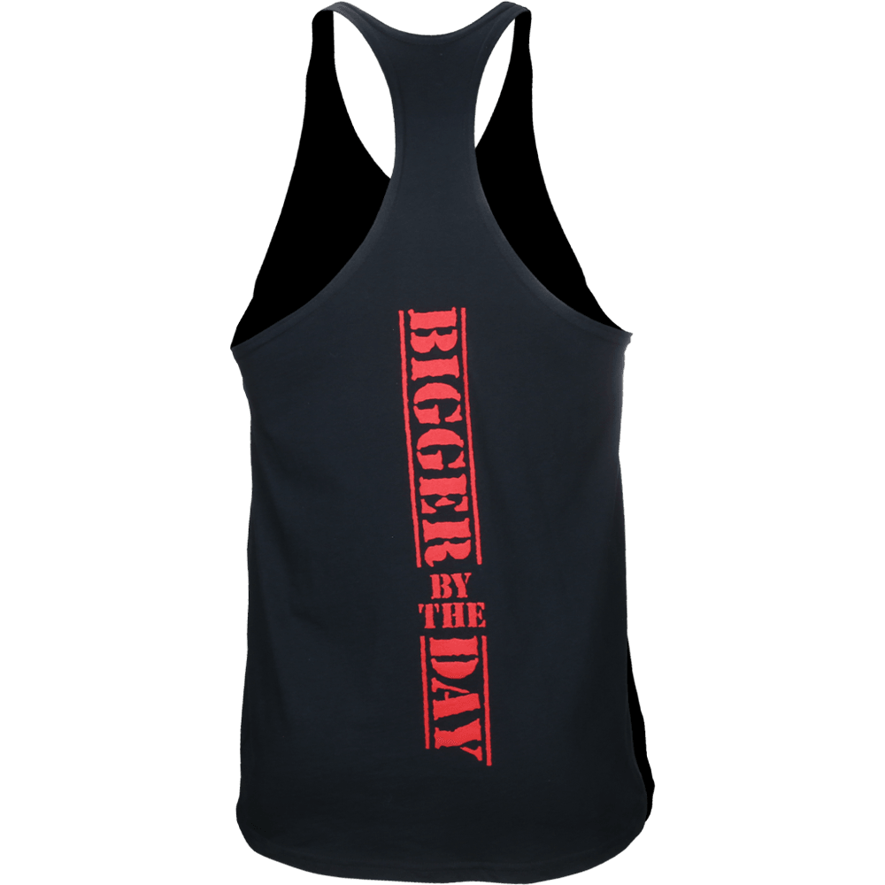 5%, Bigger by the Day Stringer Tank (Black/Red)
