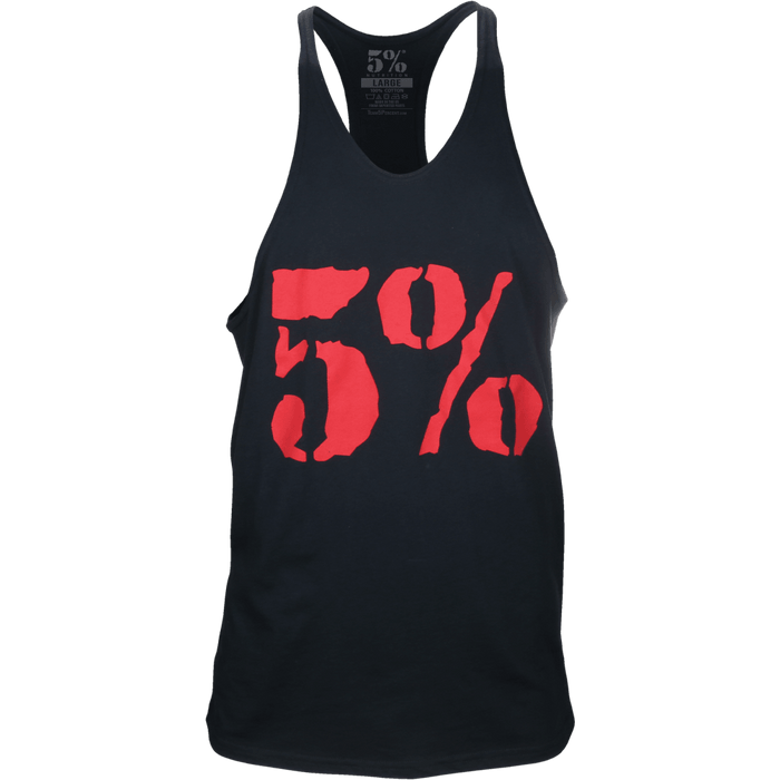 5%, Bigger by the Day Stringer Tank (Black/Red)