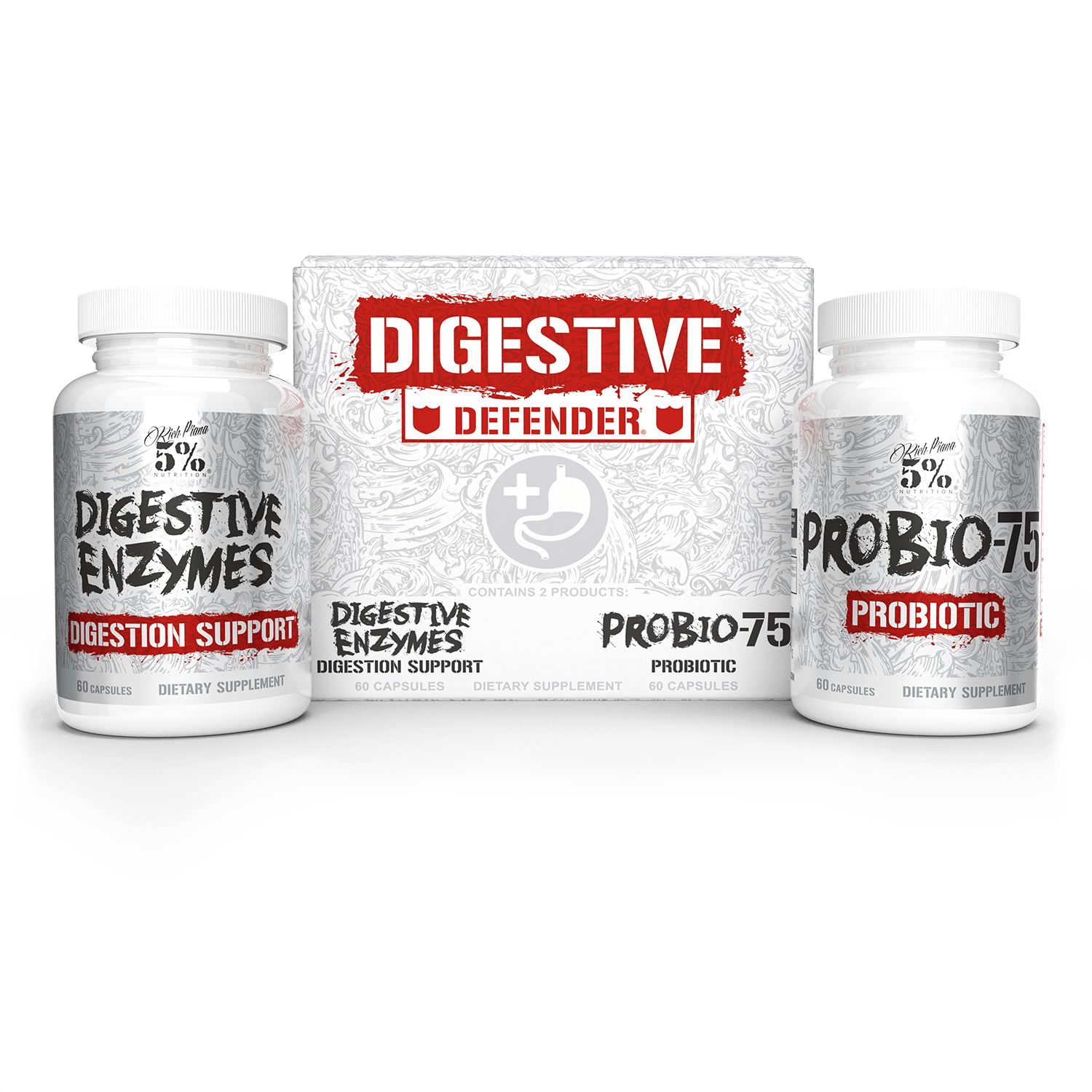 Digestive Defender Set with Digestive Enzymes and Probio-75 for Dual ...