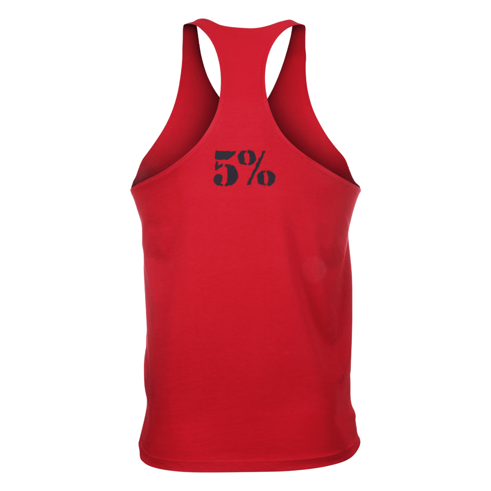 One Day You May, Red Stringer Tank with Black Lettering